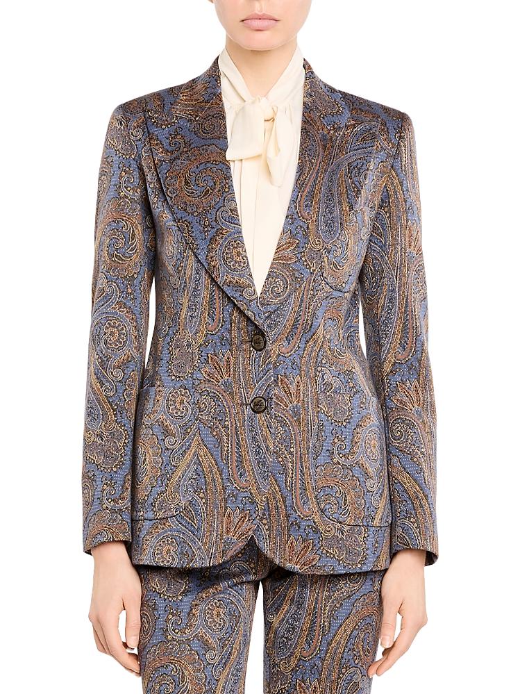 ETRO Etro Paisley Jacquard Peak Lapel Fitted Jacket